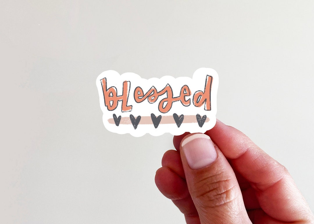 Blessed With Mini Hearts Christian Vinyl Sticker - Perfect for Laptops ...