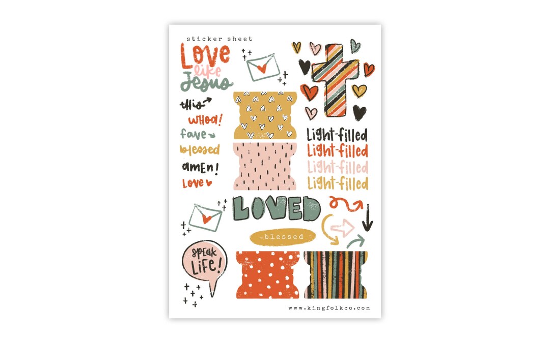Love Like Jesus Christian Bible Journaling STICKER SHEET - Etsy