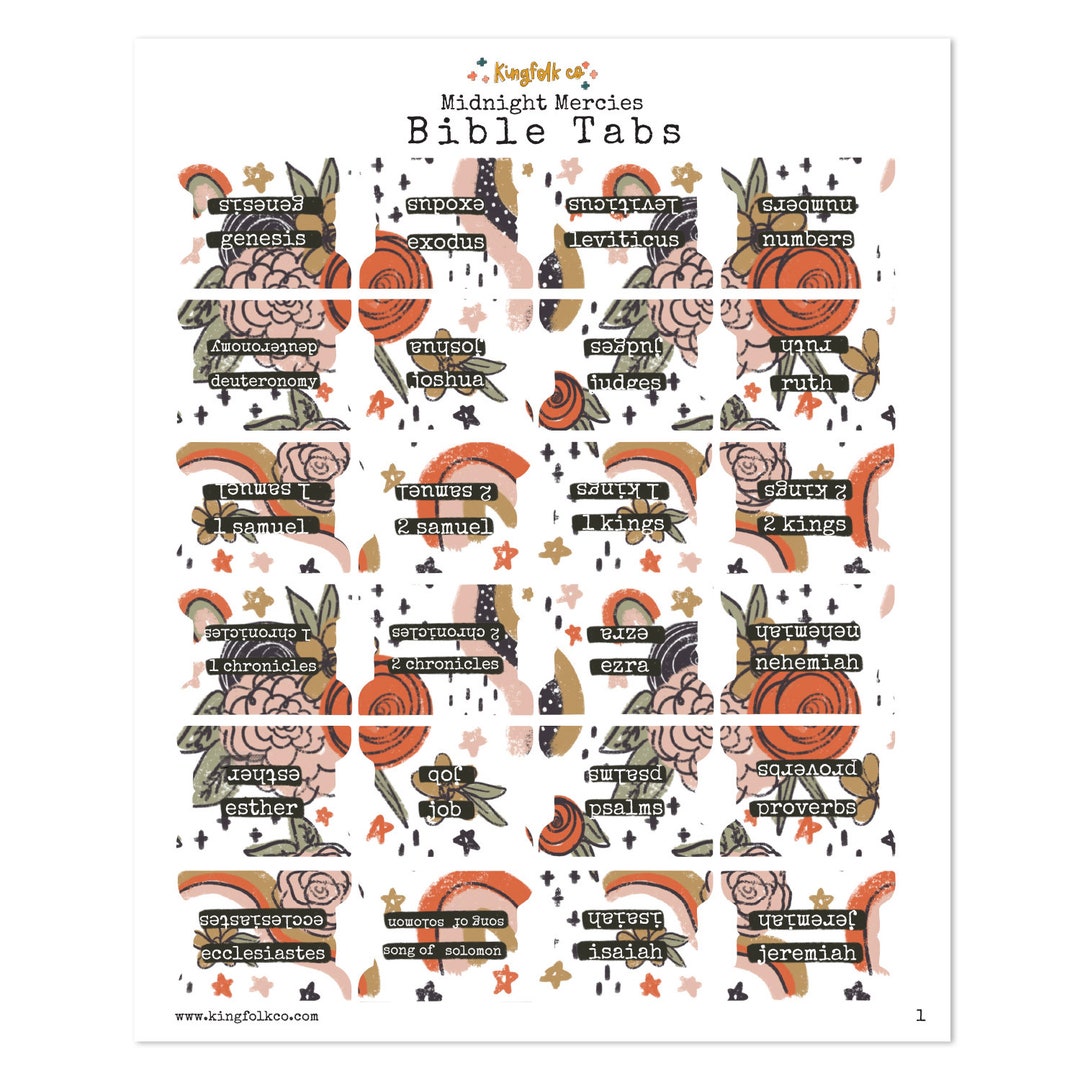 Midnight Mercies Bible Tabs - Etsy