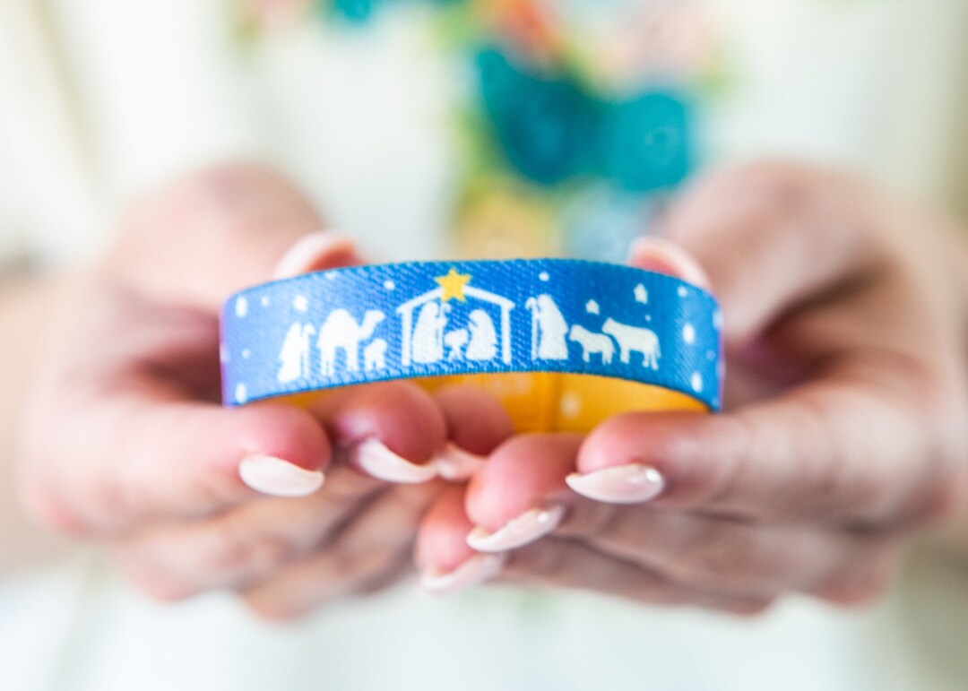 Blue Yellow Nativity Christmas Stretchy Bracelet - Etsy