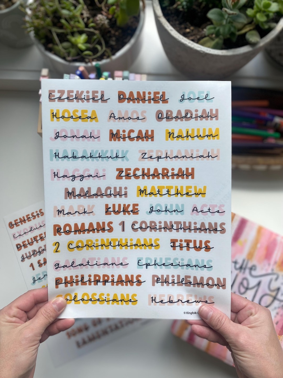 Boho Clear Vinyl Bible Book Header Stickers: Christian Journaling Tabs ...