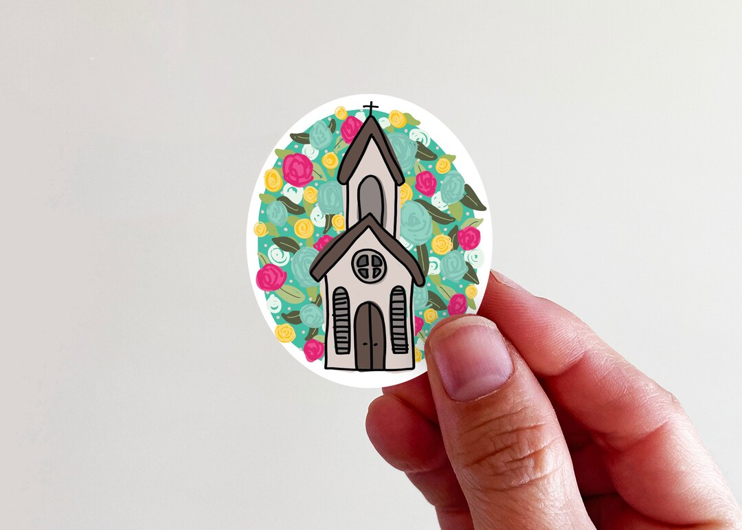 Church and Floral Vinyl Sticker - Perfect for Laptops, Tumblers ...