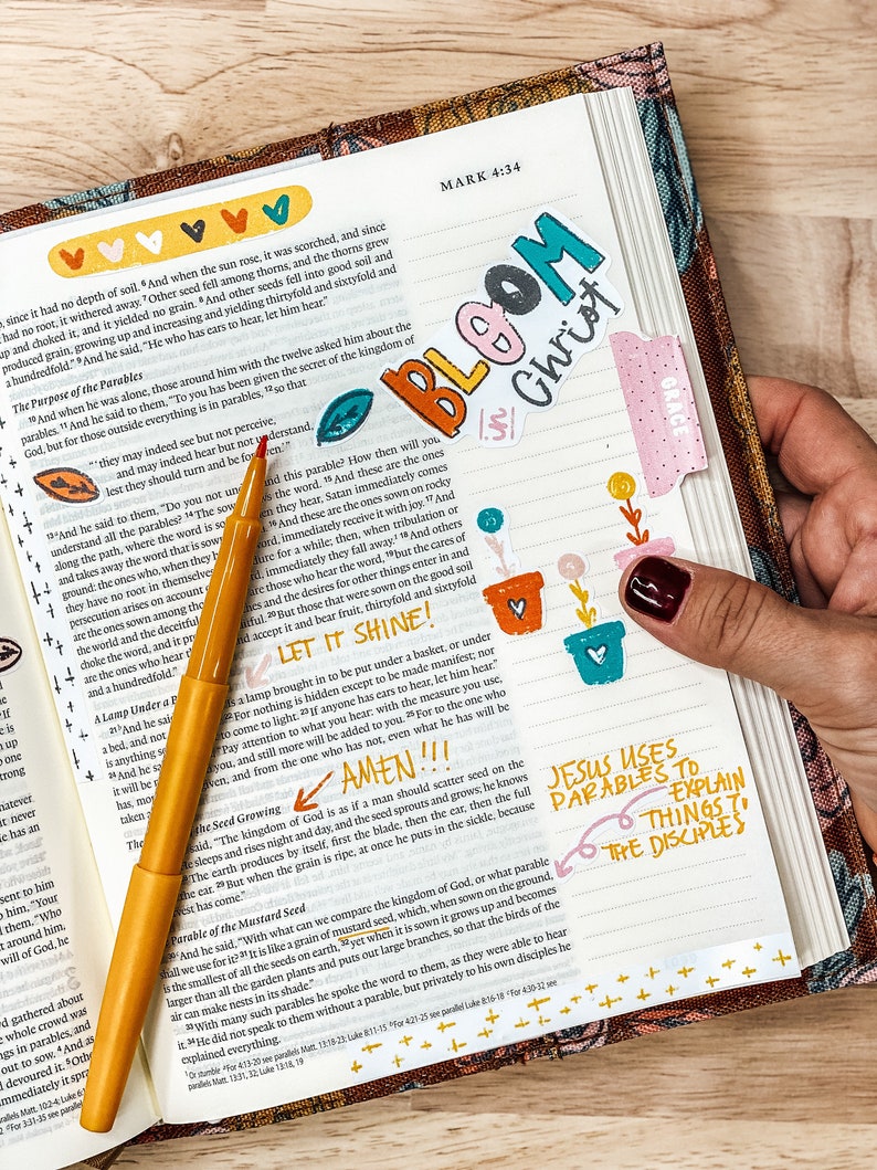 Bloom in Christ Christian Bible Journaling Sticker Sheet - Etsy