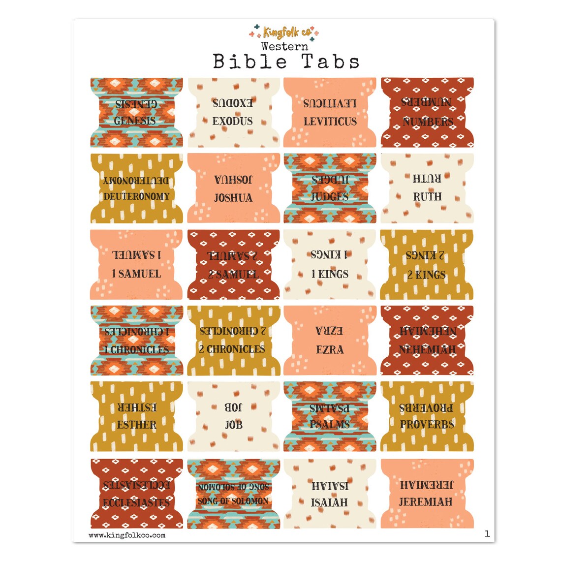 Western Aztec Cowgirl Bible Tabs - Etsy