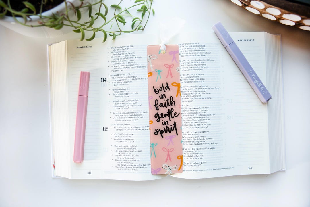 Bold in Faith Beautiful Bow Acrylic Bookmark - Etsy