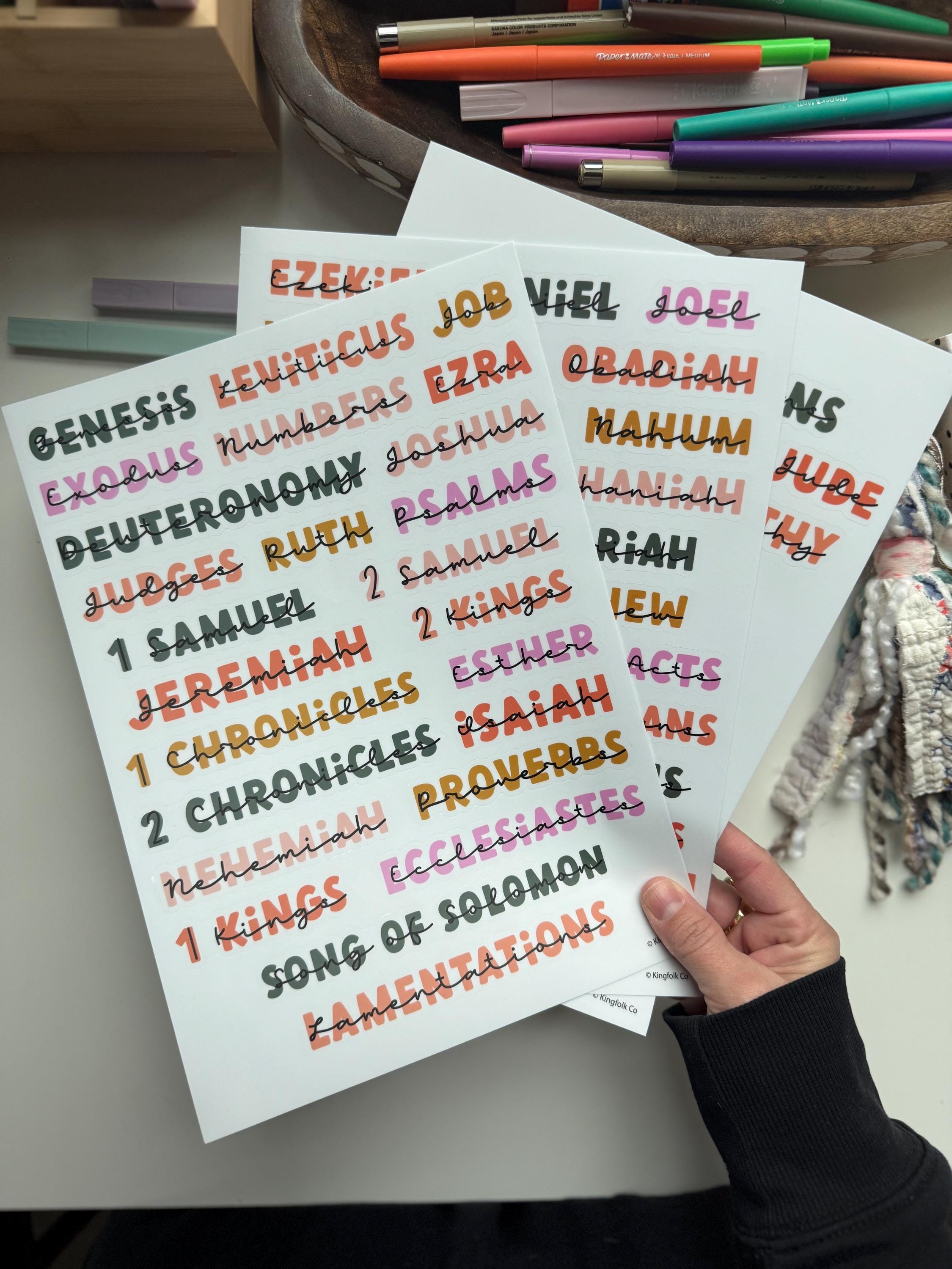 Books of the Bible Header Stickers - Hippie Dreams Edition - LABEL002 ...