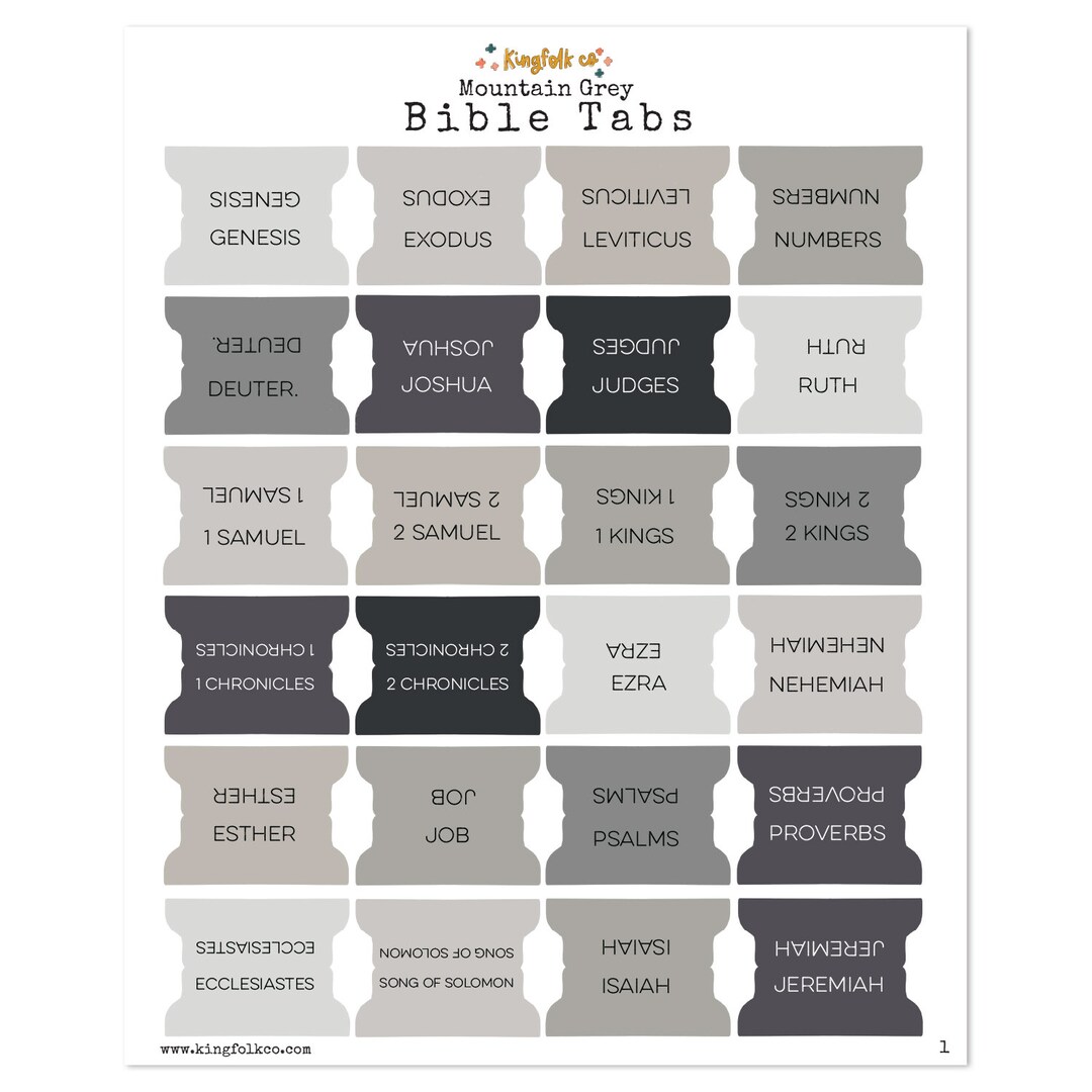 Mountain Grey Bible Tabs - Etsy