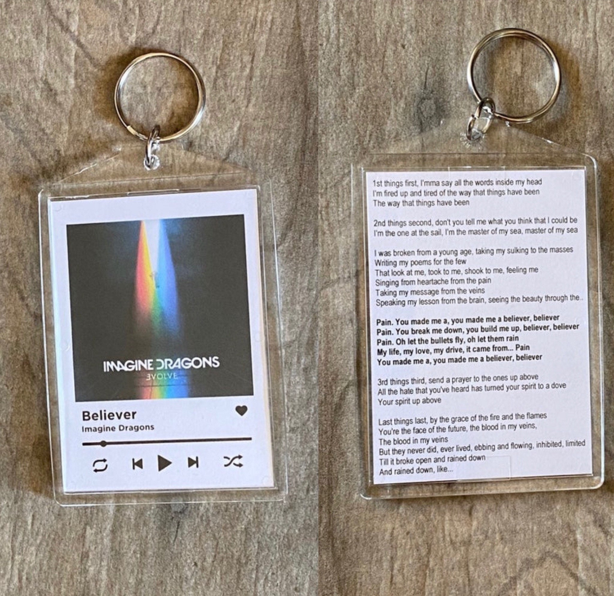 Spotify Song Keychain With Lyrics | Etsy