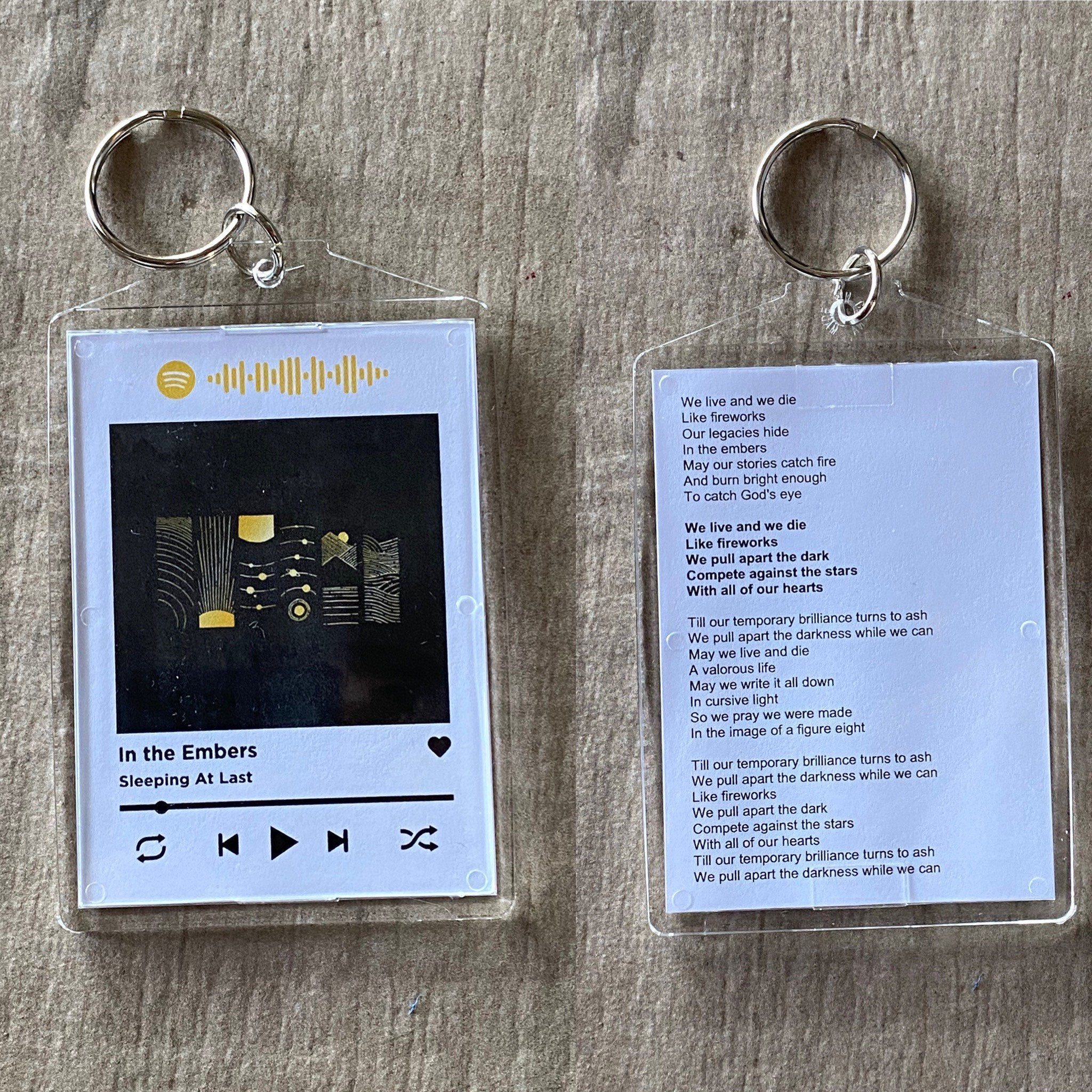 Spotify Song Keychain With Lyrics | Etsy
