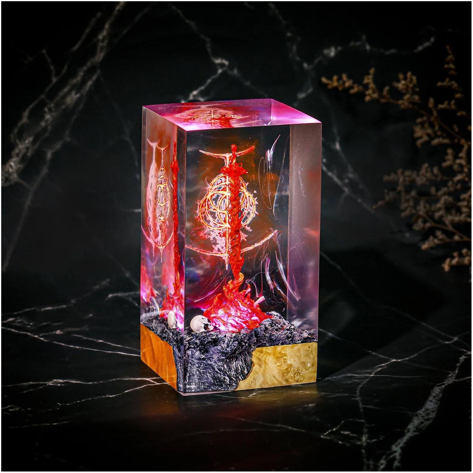 Bonfire Dark Souls X Elden Ring Epoxy Resin Lamp, Night Light - Etsy