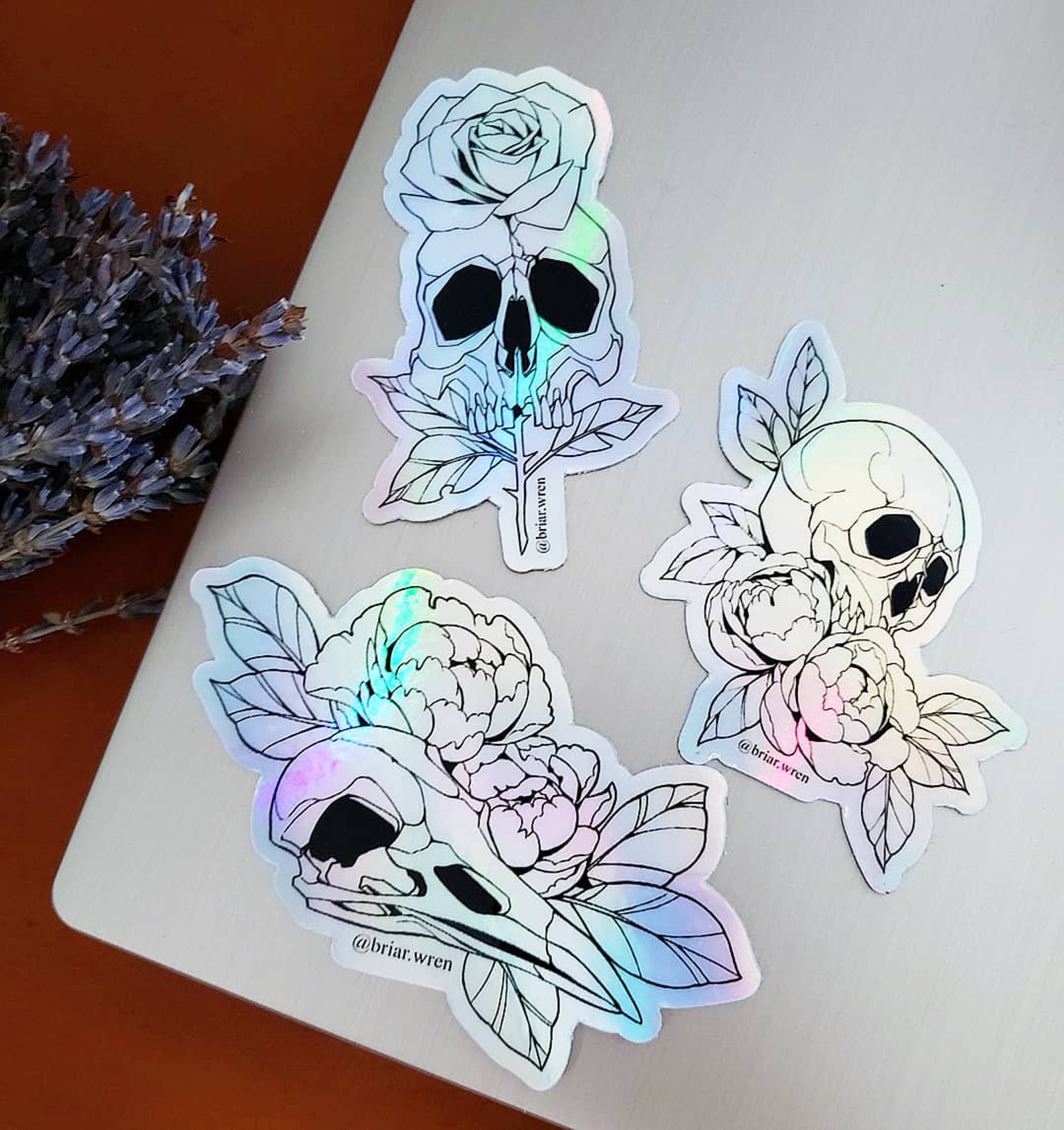 Holographic Skull Stickers - Etsy