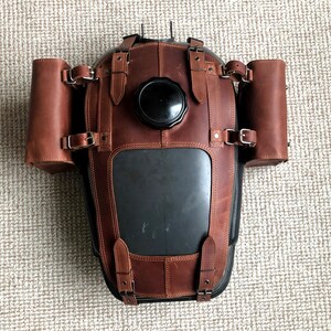 URAL Fuel Tank Gas Bags Genuine Leather With Hole for Toolbox and 2 ...