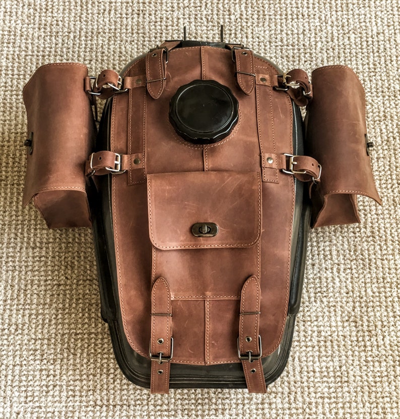 URAL fuel tank gas bags Genuine Leather 1 pocket and 2 | Etsy