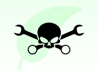 Mechanic skull decal | Etsy