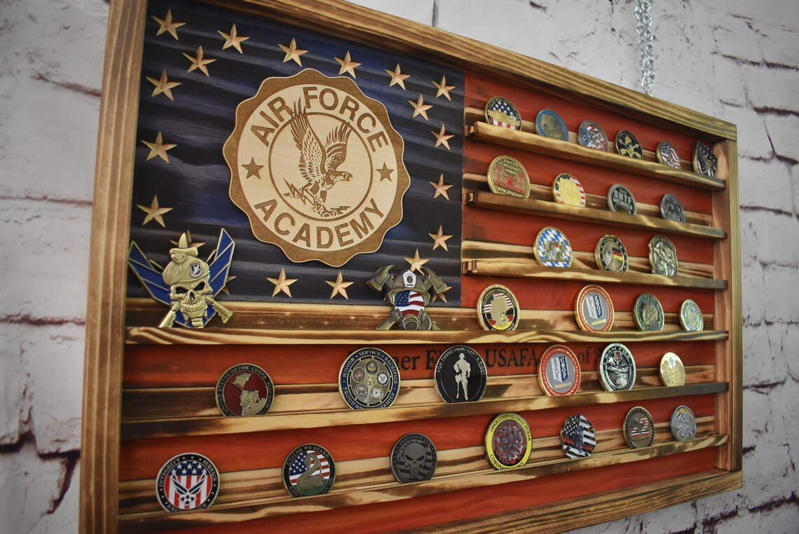 US Air Force Academy Challenge Coin Display Rack Holder | Etsy