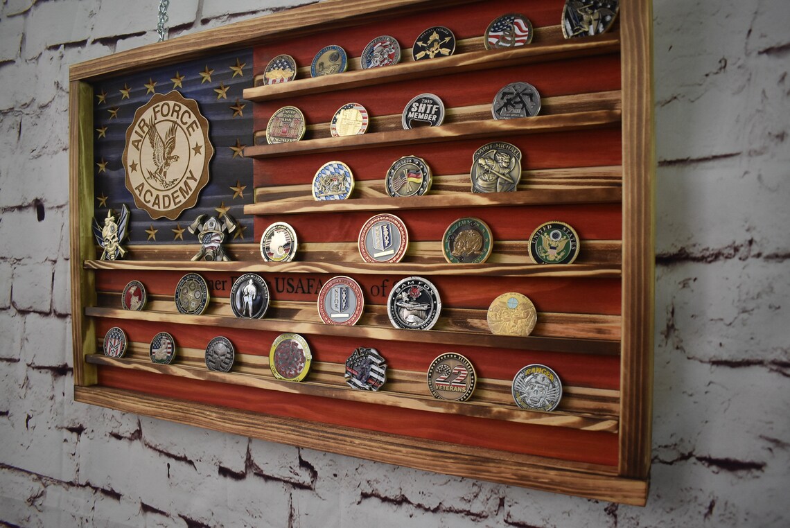 US Air Force Academy Challenge Coin Display Rack Holder | Etsy