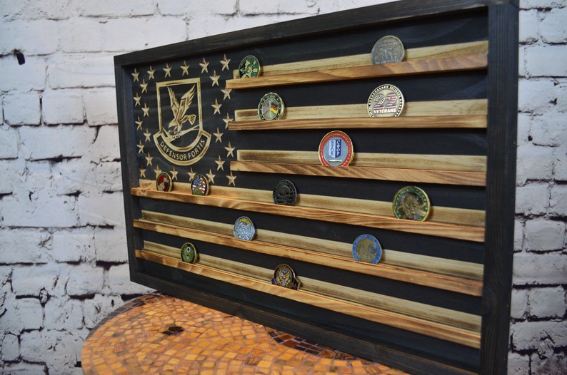 Air Force Defensor Fortis Coin Display Rack Holder Rustic - Etsy