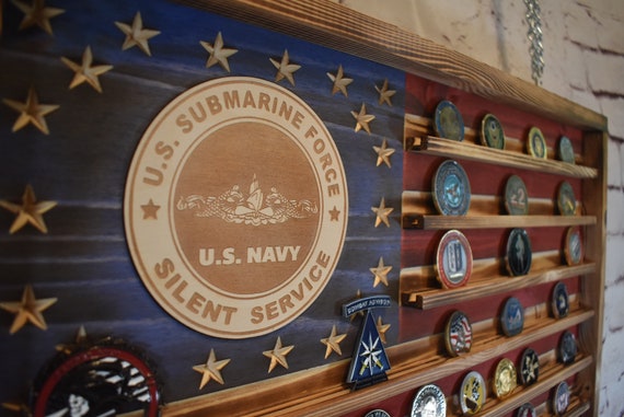 US Navy Silent Service Challenge Coin Display Rack Holder - Etsy