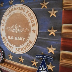 US Navy Silent Service Challenge Coin Display Rack Holder - Rustic Navy ...