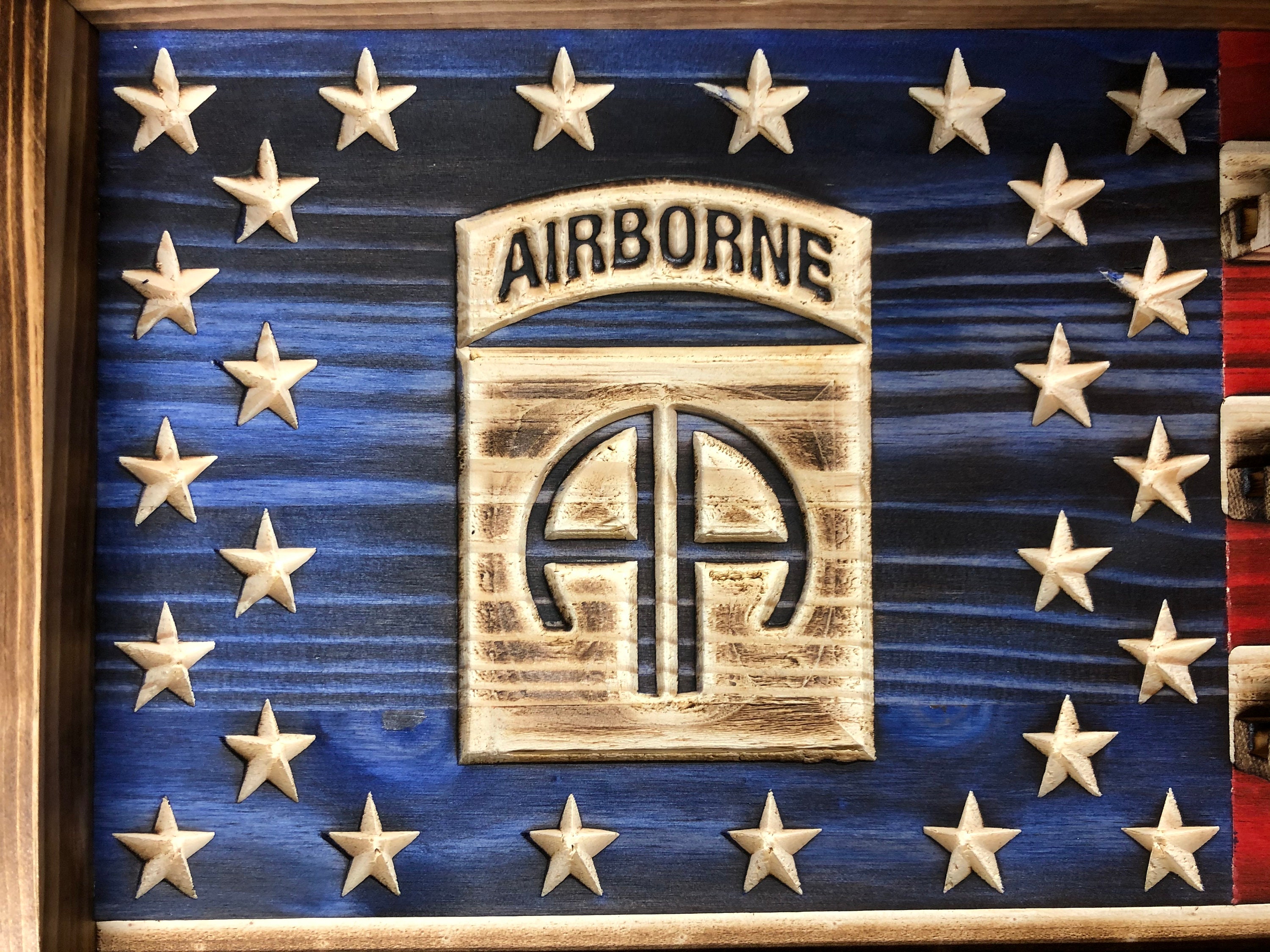 Airborne Challenge Coin Display Rack Holder Rustic American | Etsy