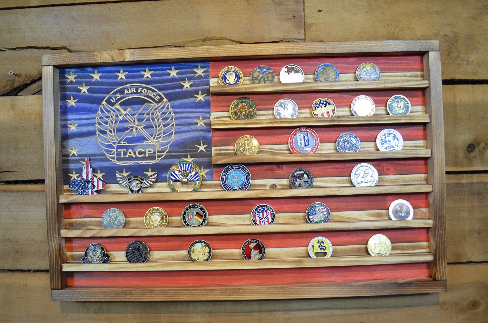 Air Force TACP Rustic Coin Display Rack Holder Rustic Air - Etsy