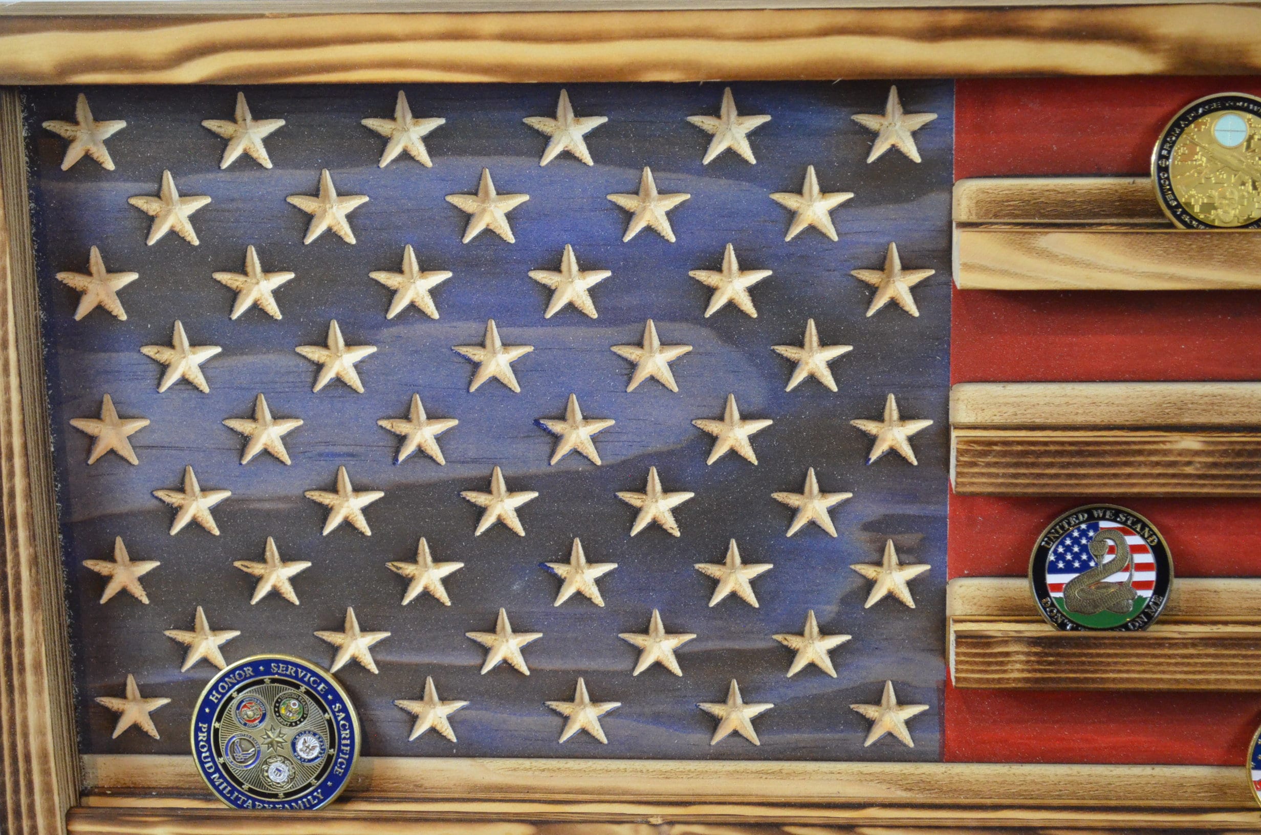 Challenge Coin Display Rack Holder Rustic American Flag - Etsy