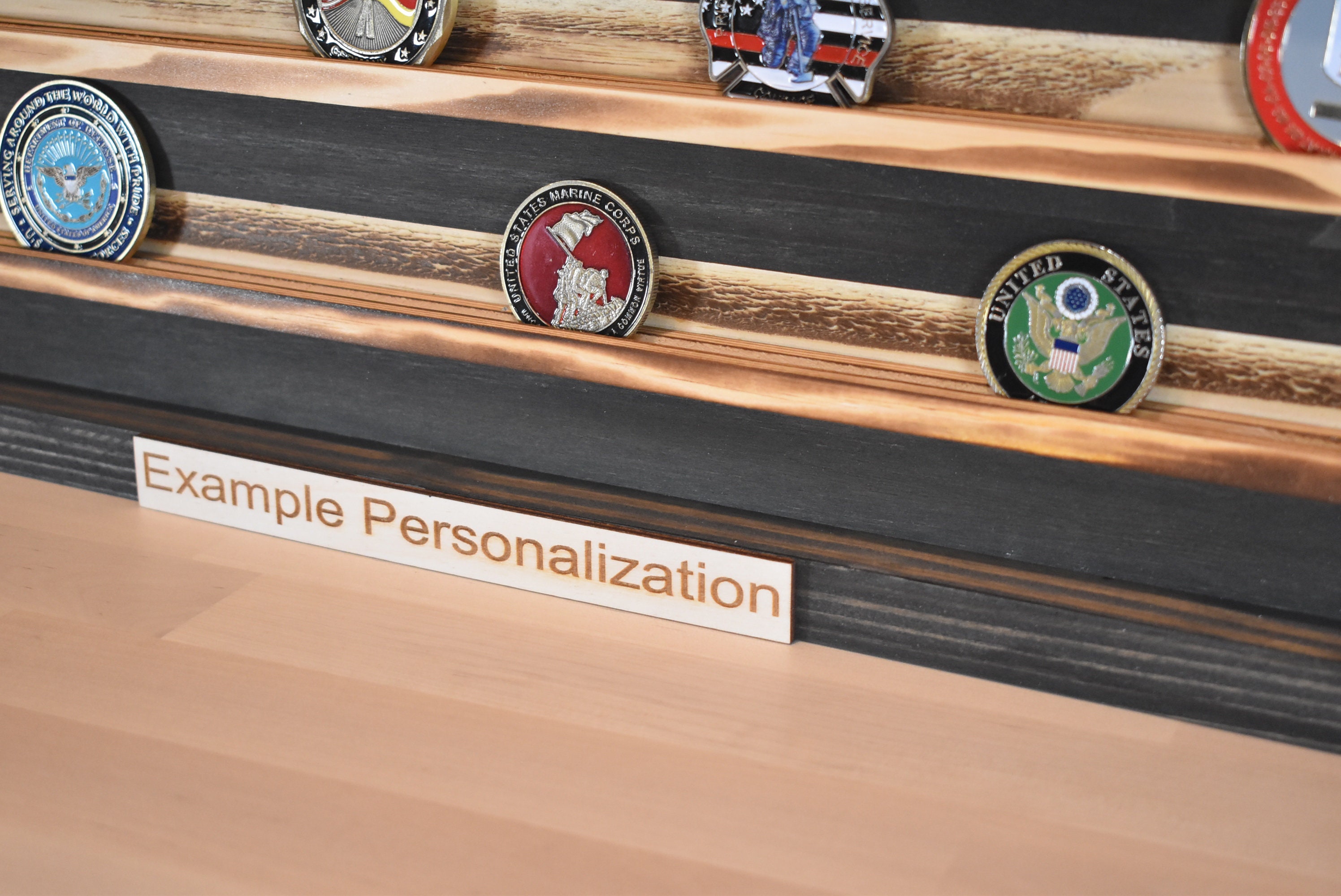 US Air Force Challenge Coin Display Rack Holder Rustic | Etsy