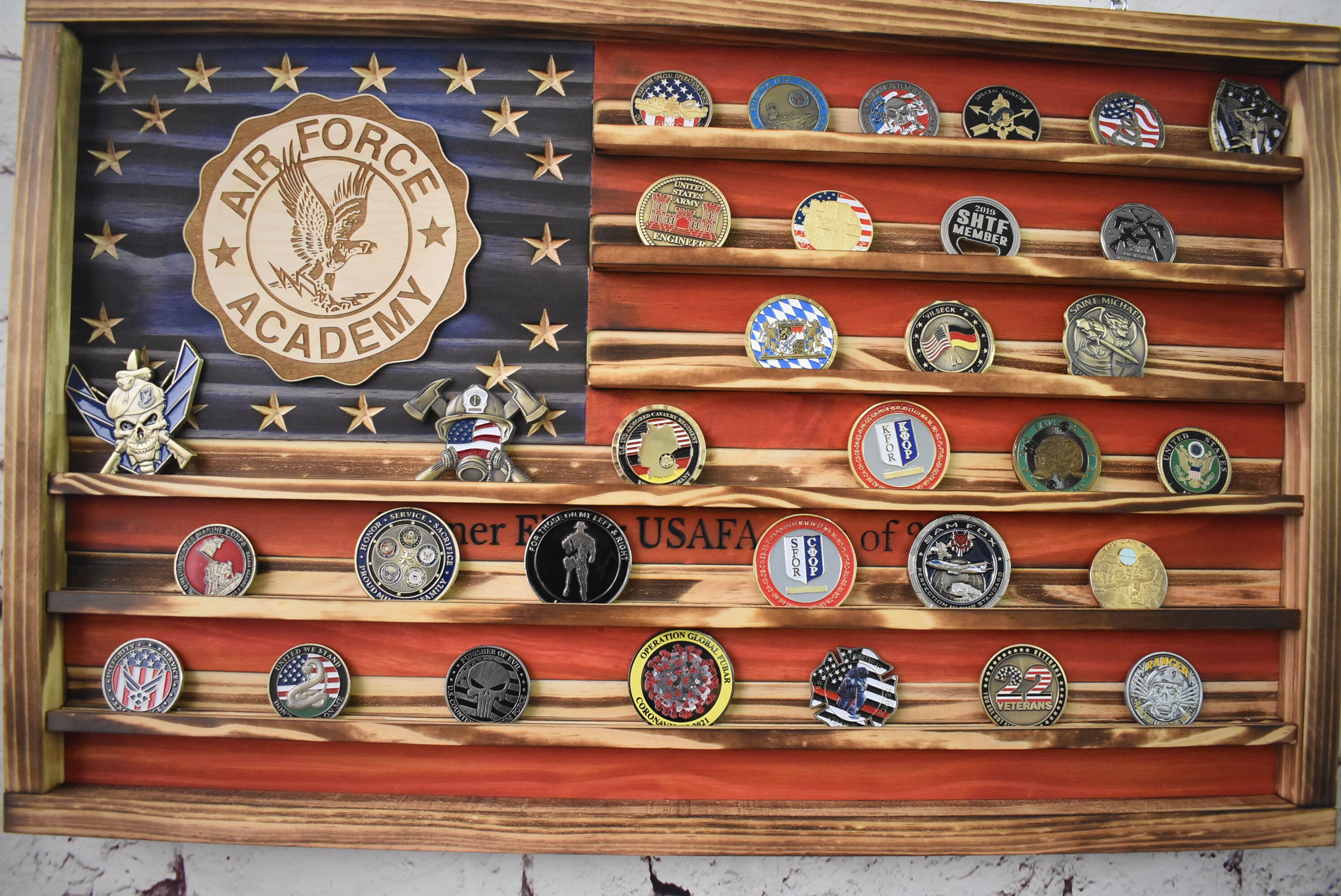 US Air Force Academy Challenge Coin Display Rack Holder | Etsy