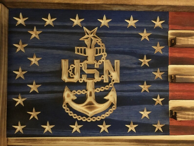 US Navy Chief Challenge Coin Display Rack Holder Rustic Navy - Etsy ...