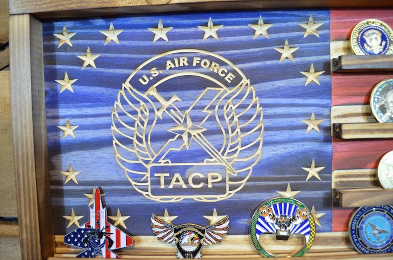 Air Force TACP Rustic Coin Display Rack Holder Rustic Air - Etsy