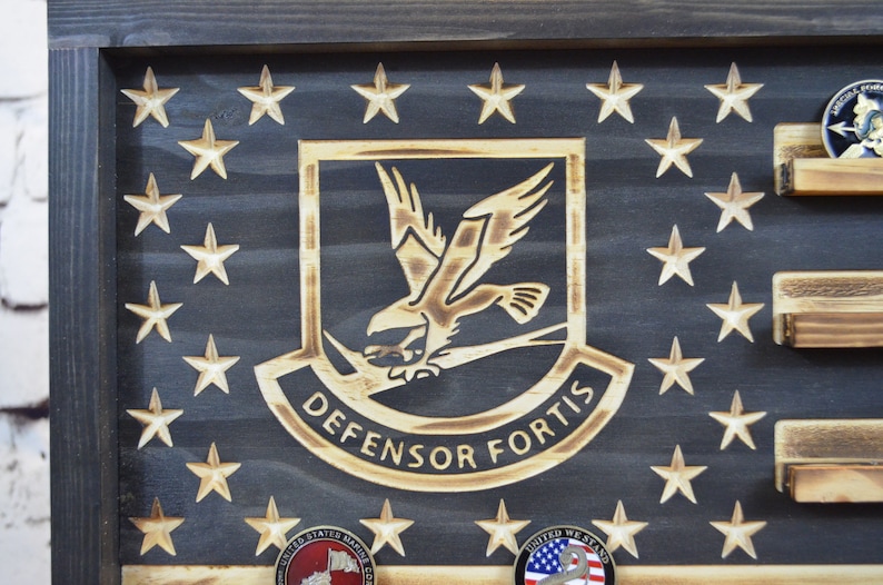 Air Force Defensor Fortis Coin Display Rack Holder Rustic - Etsy