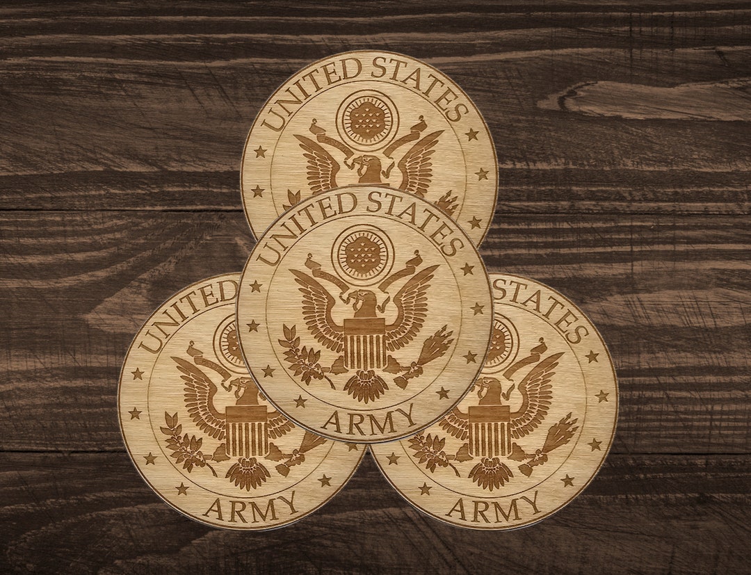 US Army Coaster Set of 4, Custom Military Veteran Coaster Set, Custom ...