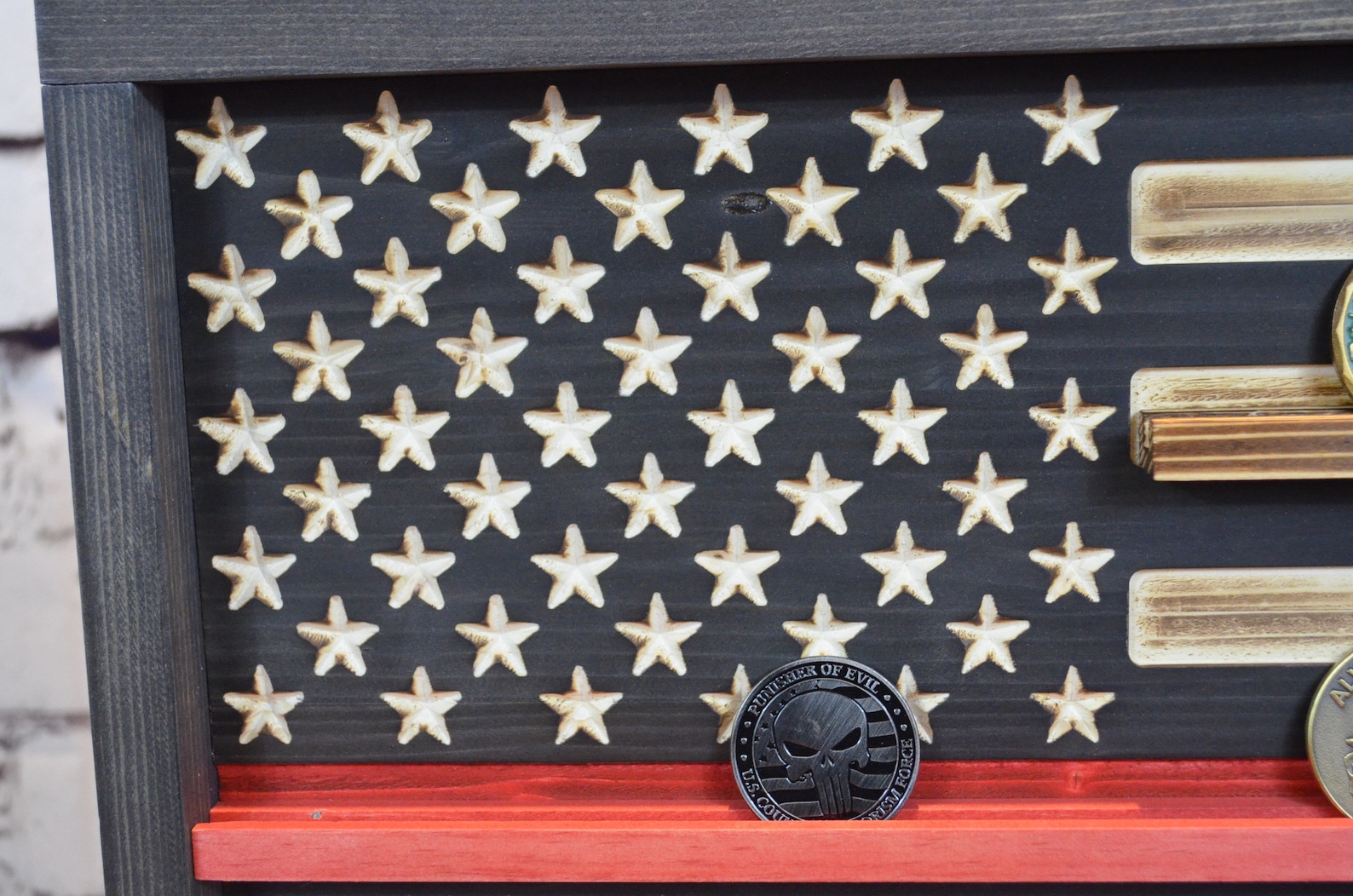 Custom Thin Red Line Coin Display Rack Holder Rustic - Etsy