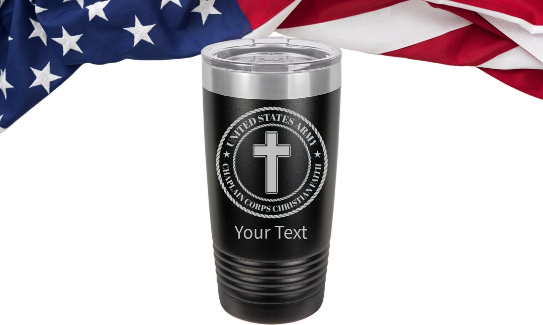 US Army Chaplain Christian Insignia Veteran Laser Engraved Tumbler ...