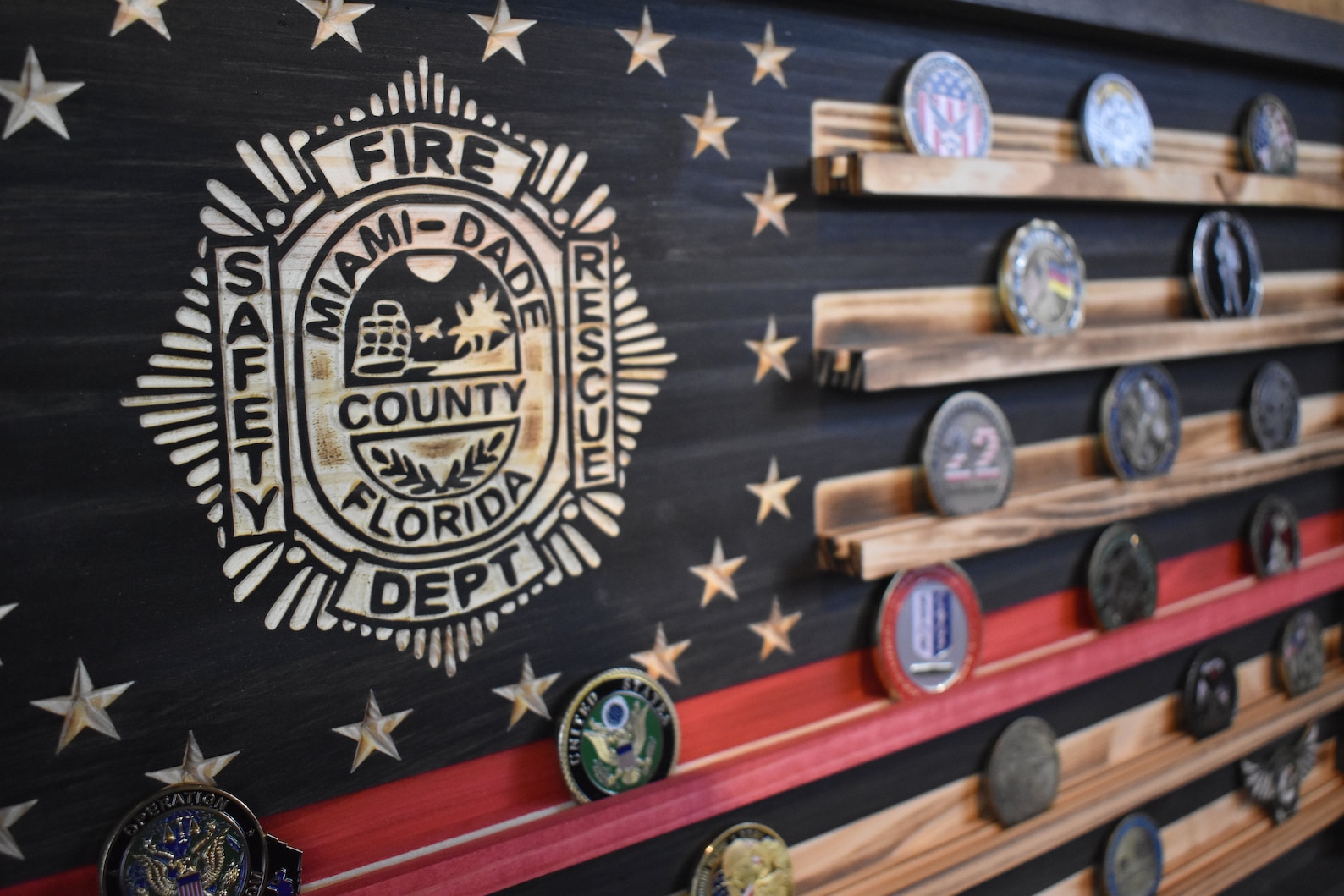 Custom Thin Red Line Coin Display Rack Holder Rustic - Etsy
