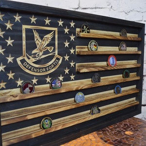 Air Force Defensor Fortis Coin Display Rack Holder - Rustic Air Force ...