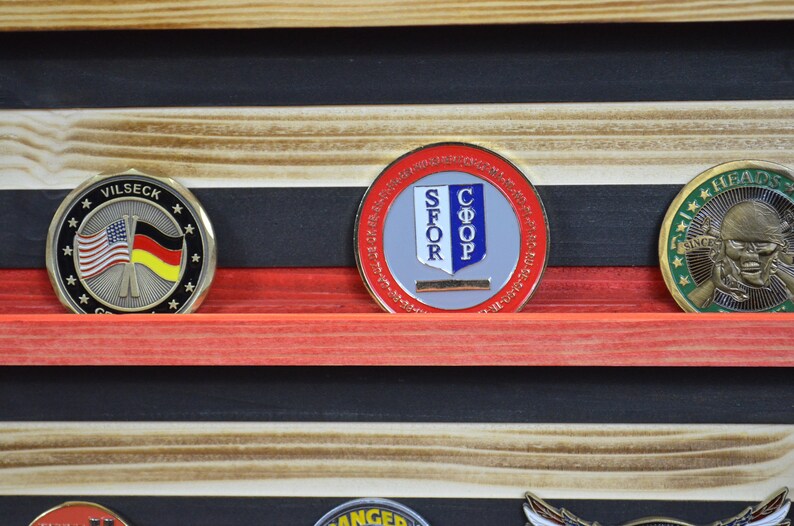 Custom Thin Red Line Coin Display Rack Holder Rustic - Etsy