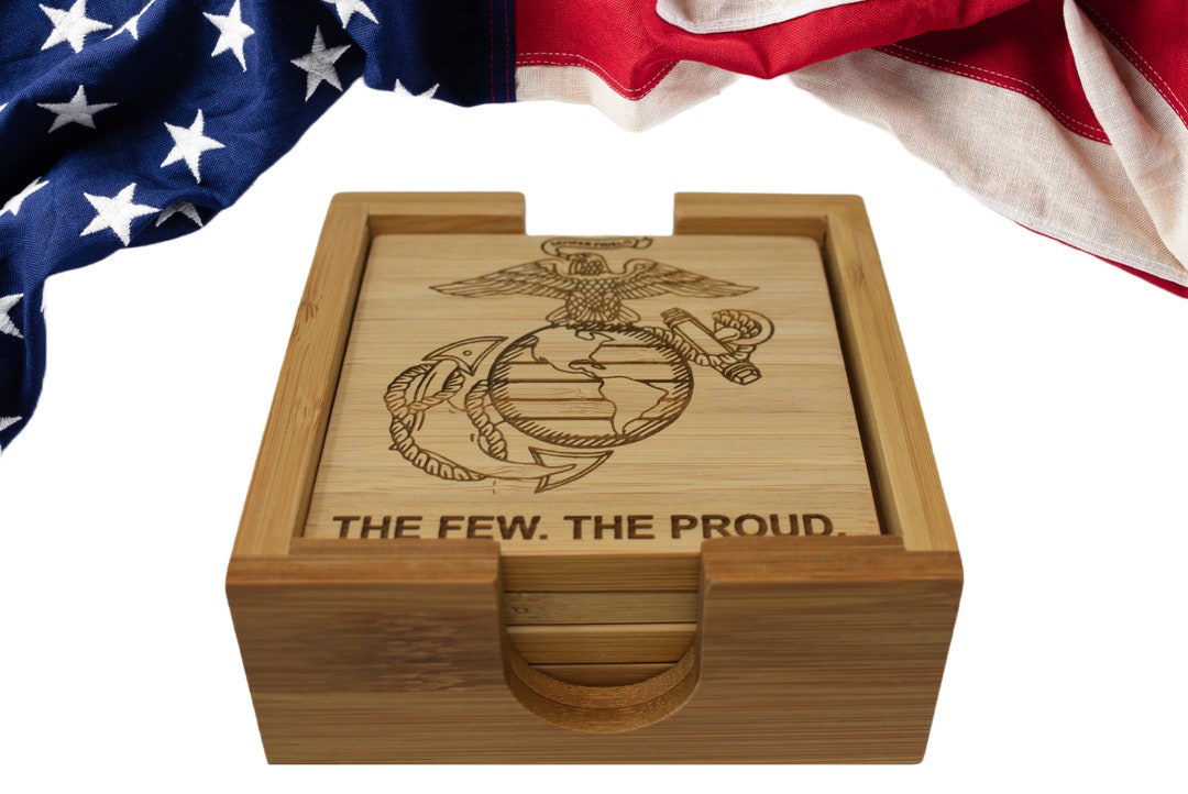 US Marines Coaster Set of 4, Devil Dogs Coaster Set, Custom Teufel ...