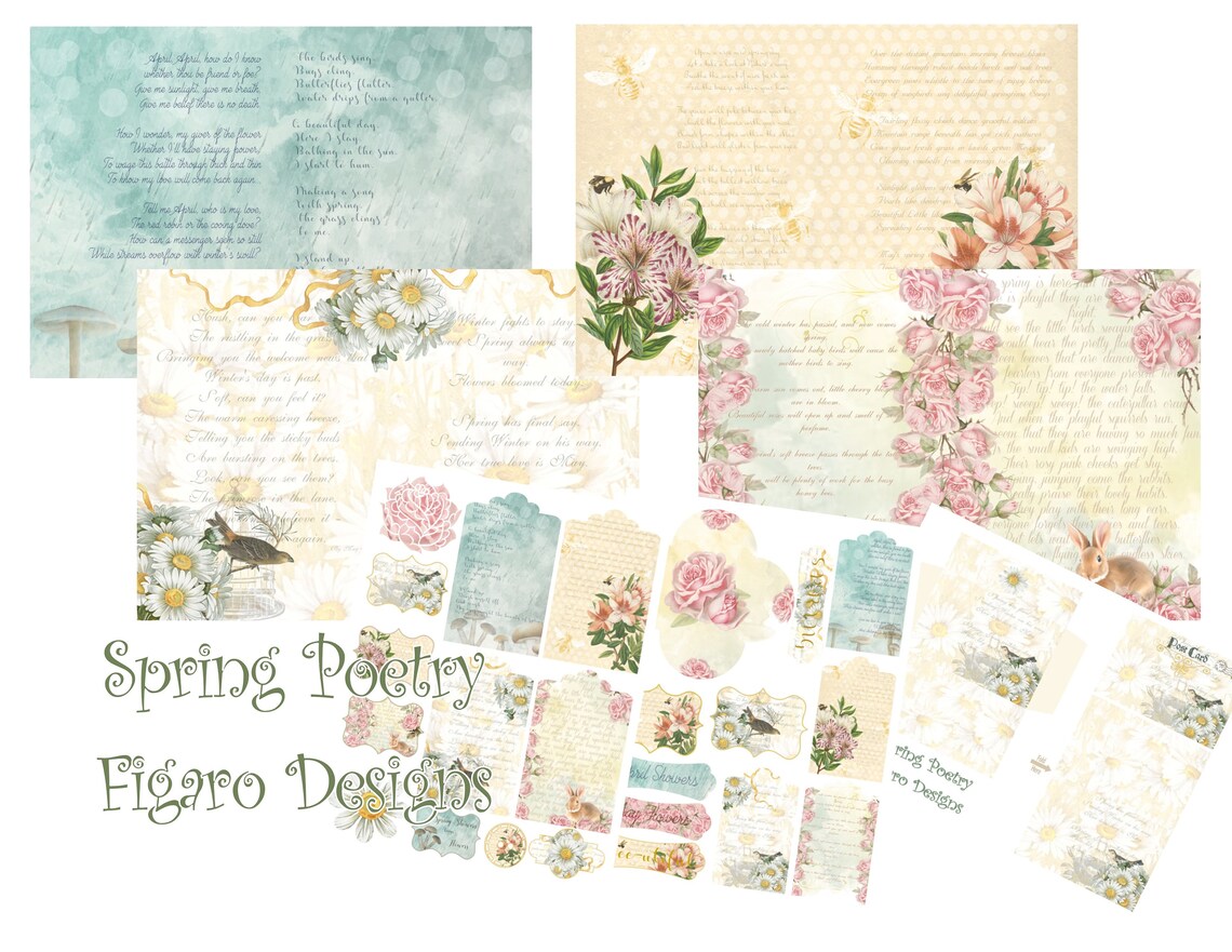 Spring Poetry Junk Journal Digital Kit Printable Junk Journal - Etsy