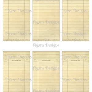 Vintage Library Cards - Digital Ephemera, Printable Junk Journal ...