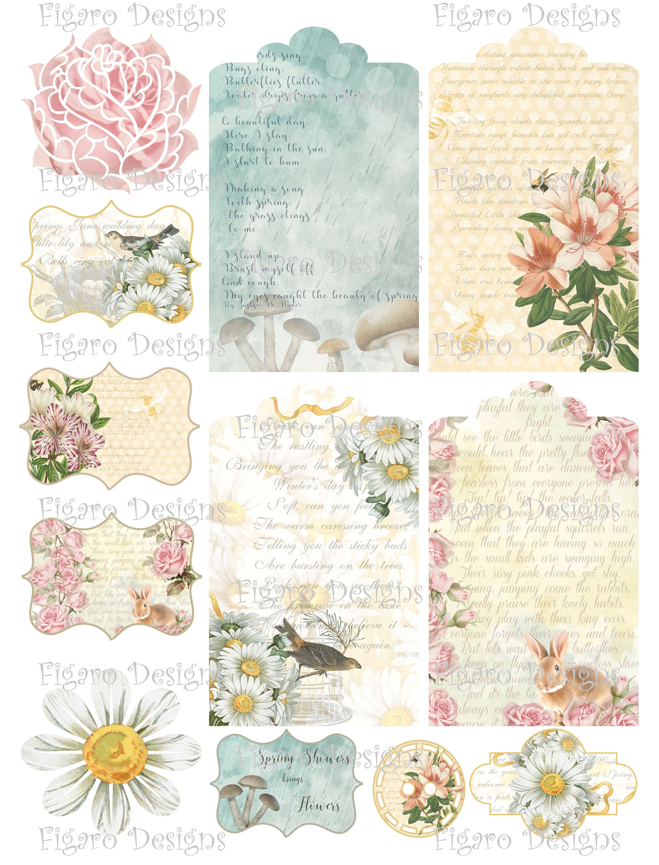 Spring Poetry Junk Journal Digital Kit, Printable Junk Journal Kit ...