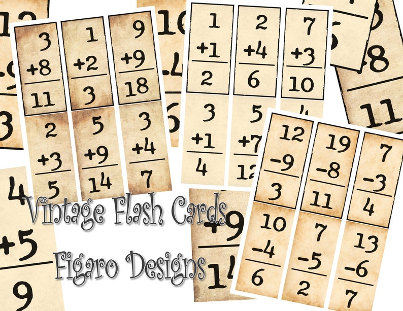Vintage Flash Cards Digital Ephemera Printable Junk Journal - Etsy