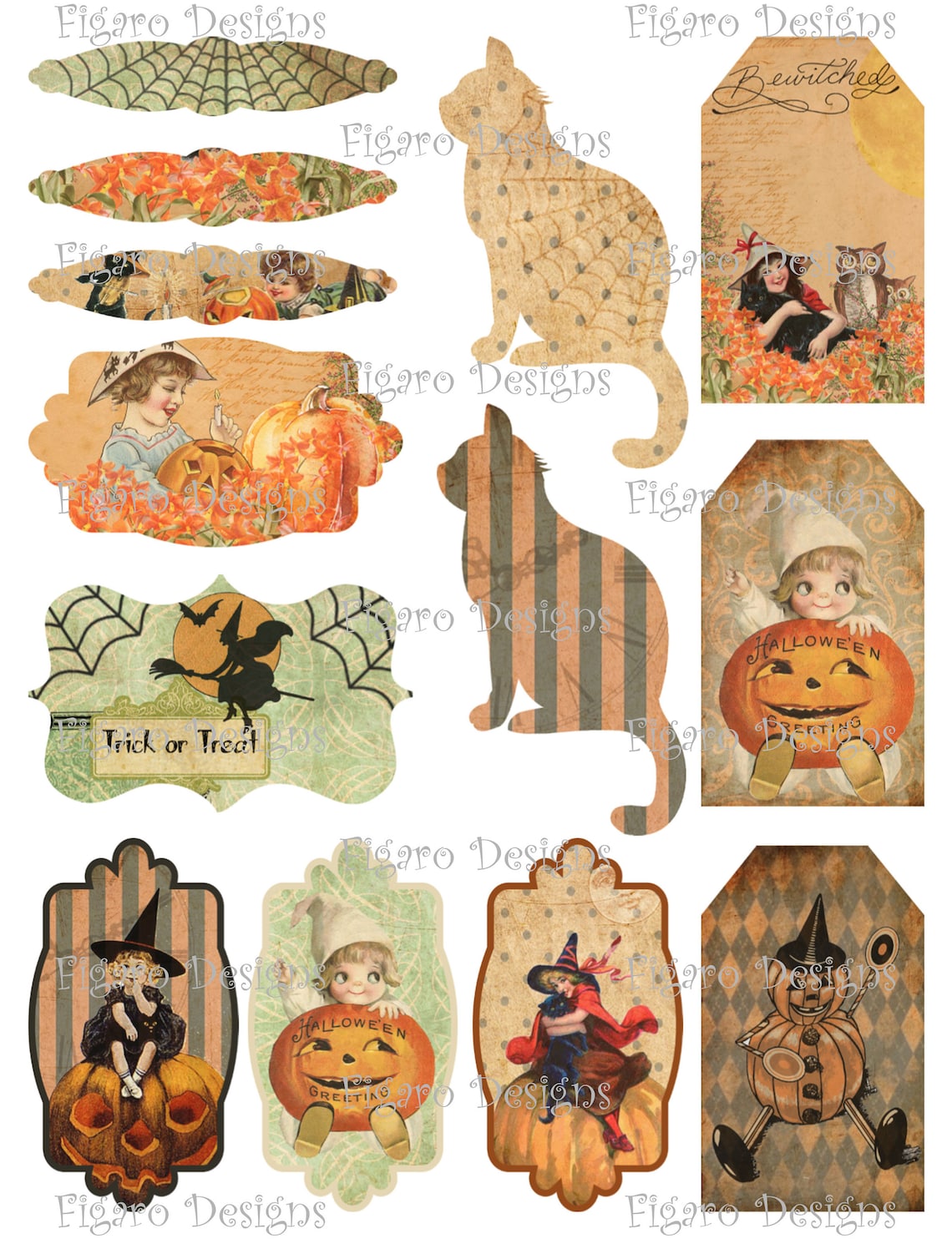Halloween Children Junk Journal Digital Kit Printable Junk - Etsy