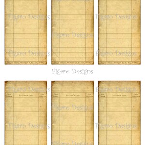 Vintage Library Cards - Digital Ephemera, Printable Junk Journal ...