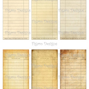 Vintage Library Cards - Digital Ephemera, Printable Junk Journal ...