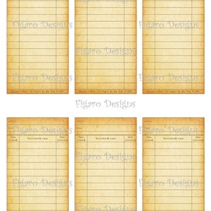 Vintage Library Cards - Digital Ephemera, Printable Junk Journal ...