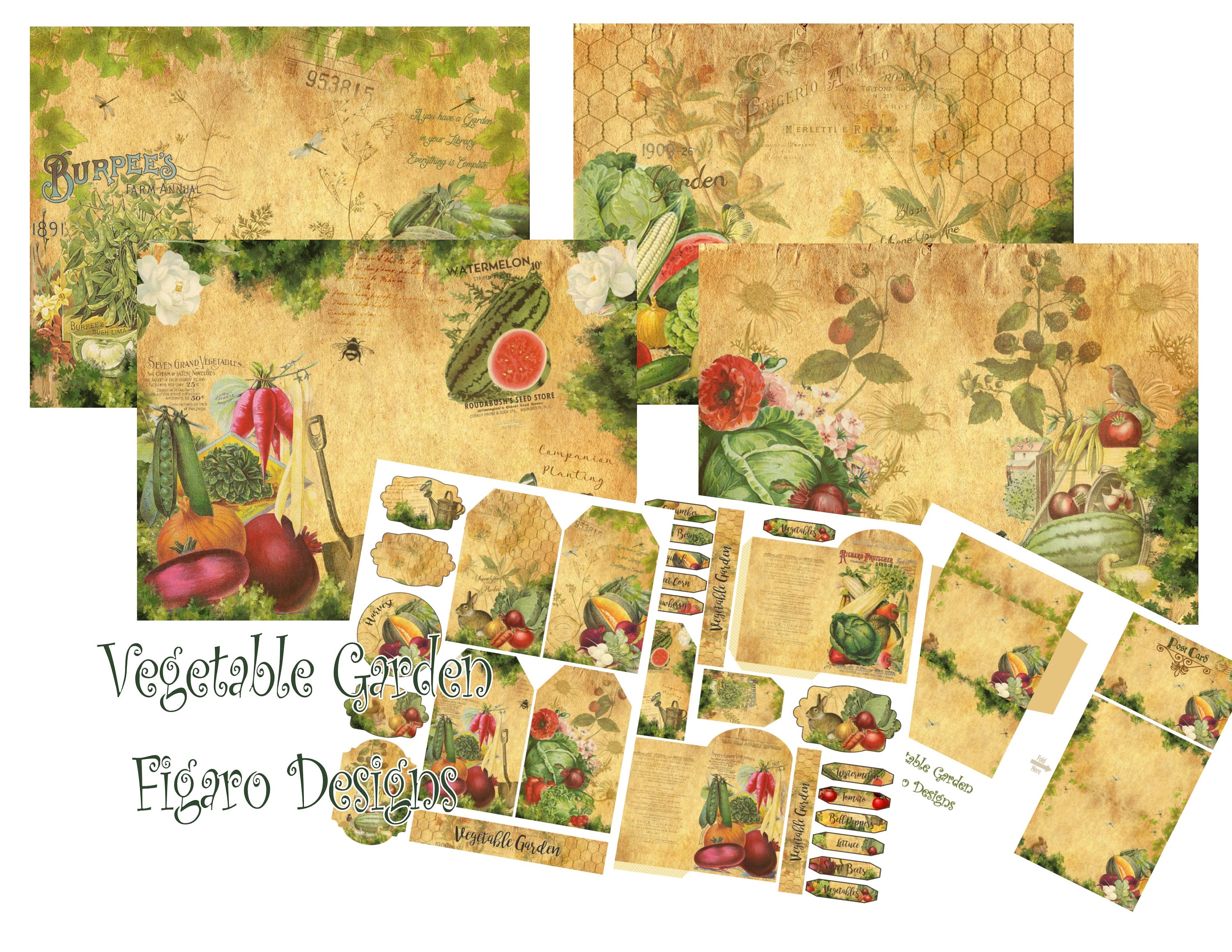 Vegetable Garden Junk Journal Digital Kit Printable Junk - Etsy