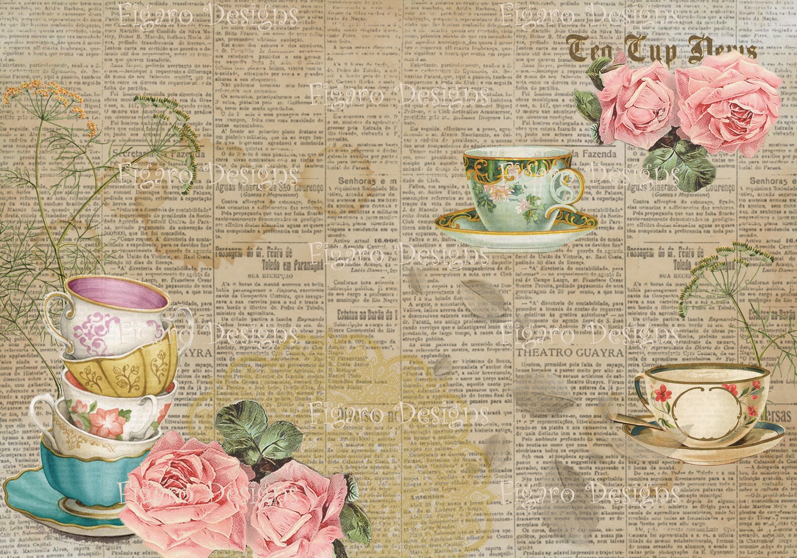 Tea Cup News Junk Journal Digital Kit Printable Junk Journal - Etsy Canada