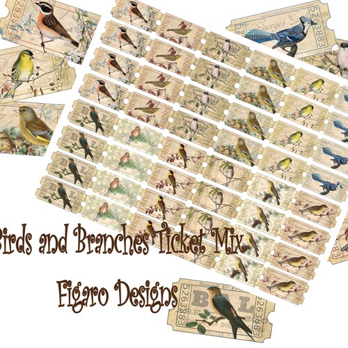 Vintage Birds Ephemera Cards Printable Junk Journal Ephemera - Etsy