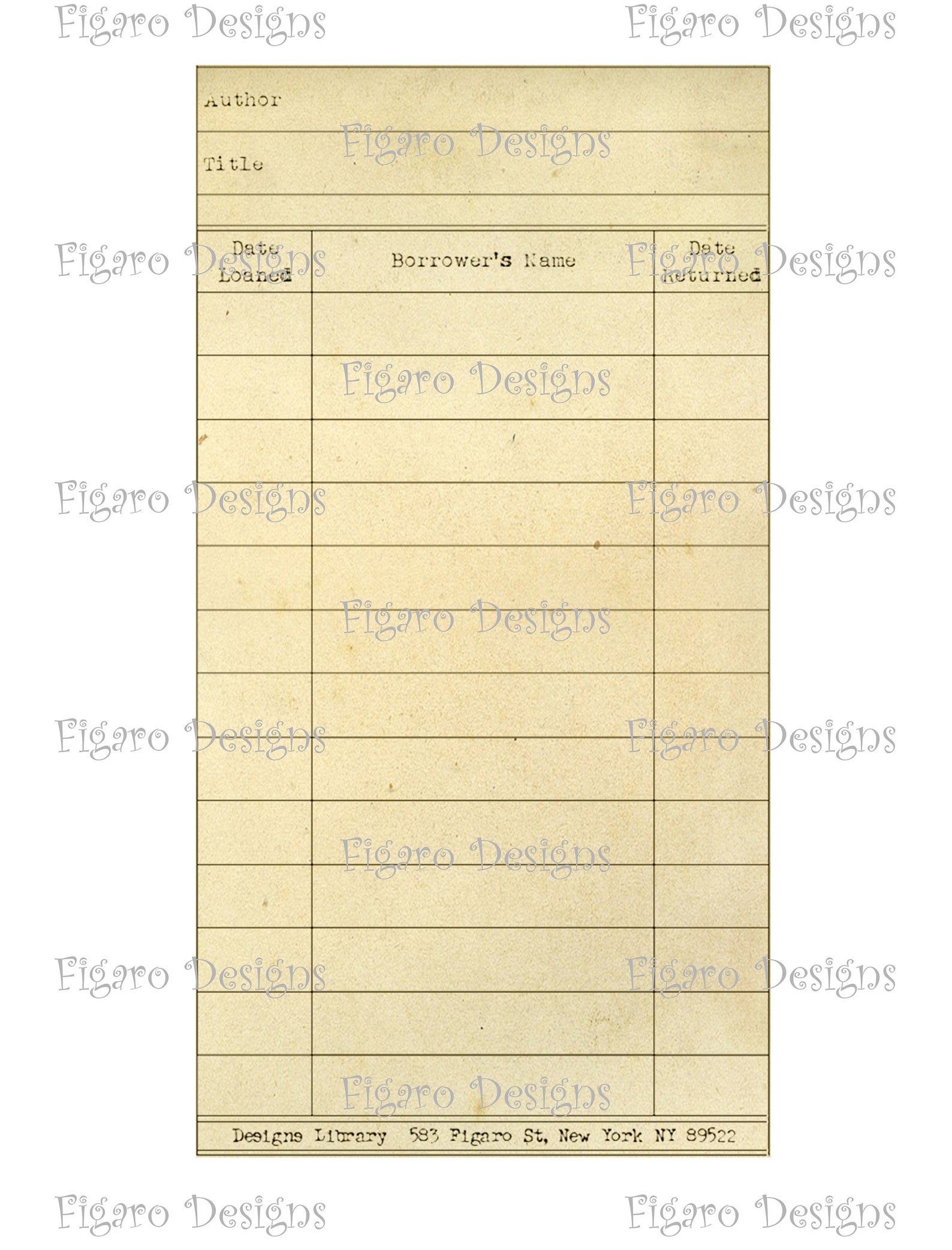 Vintage Library Cards Digital Ephemera Printable Junk - Etsy